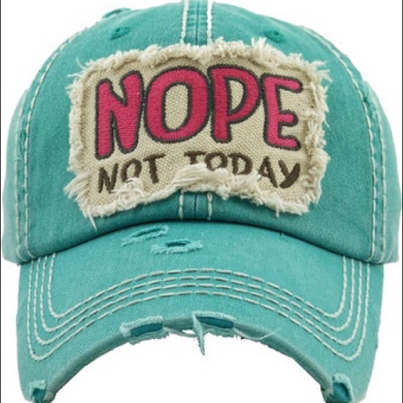 Accessories | Nope Not Today Distressed Hat | Poshmark